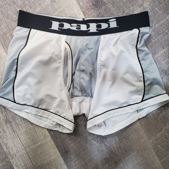 Papi | Underwear & Socks | Mens Papi White And Gray Boxer Briefs | Poshmark